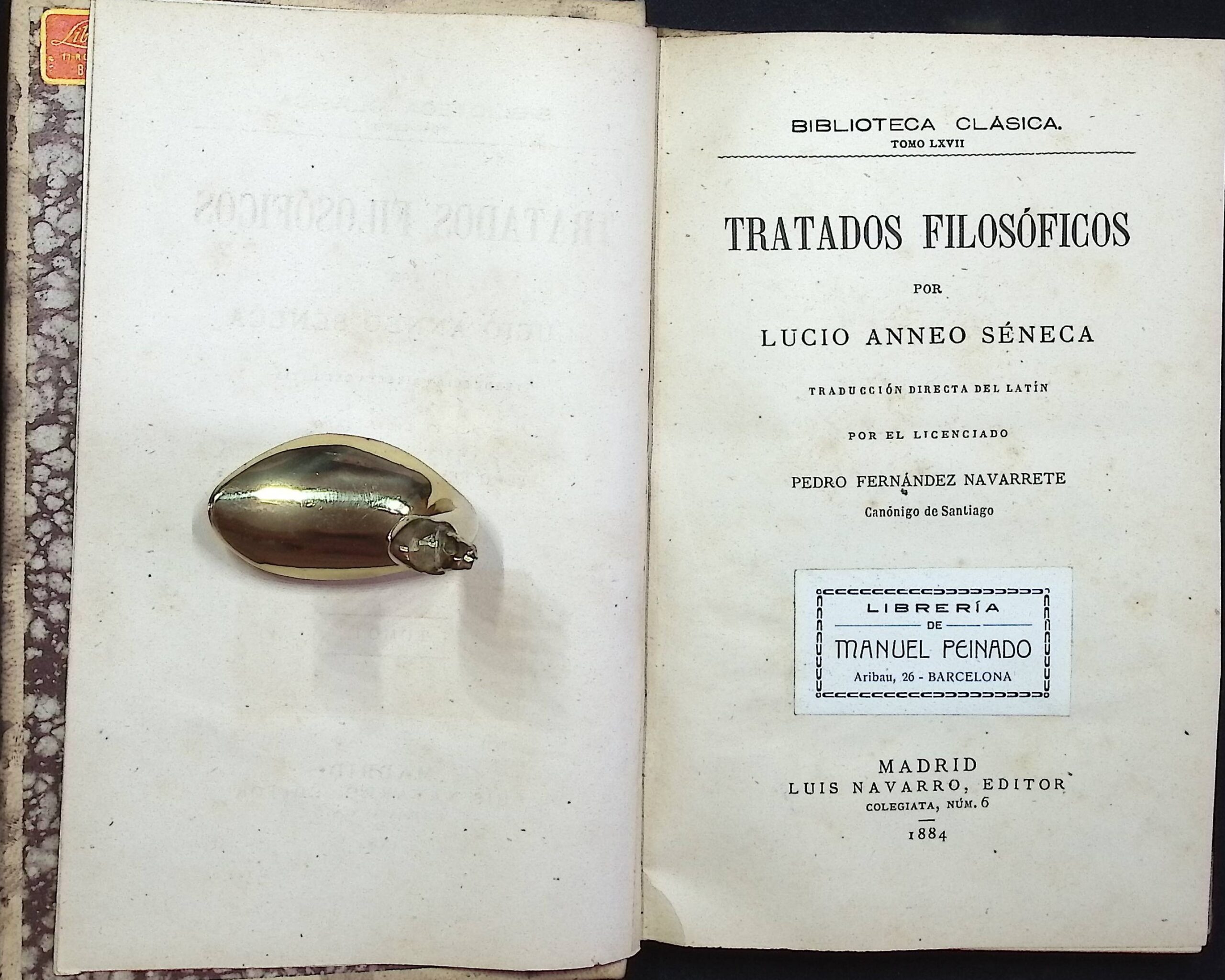TRATADOS FILOSÓFICOS POR LUCIO ANNEO SÉNECA - Libro Antiguo Clásico