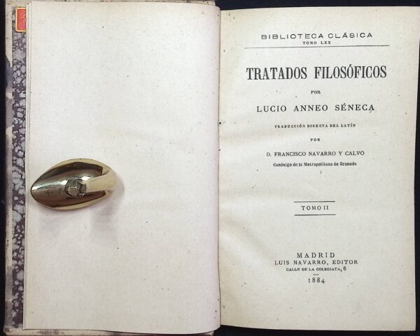 TRATADOS FILÓSÓFICOS POR LUCIO ANNEO SÉNECA - Libro Antiguo Clásico