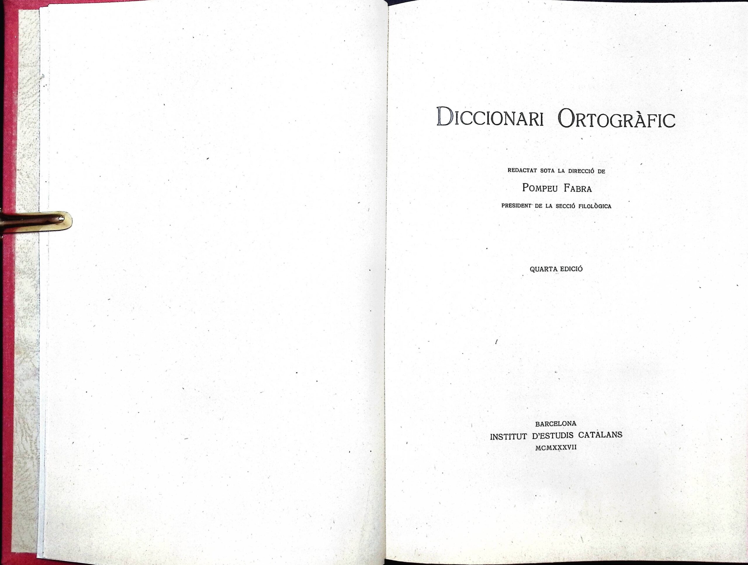 DICCIONARI ORTOGRÁFIC - Libro Antiguo Clásico