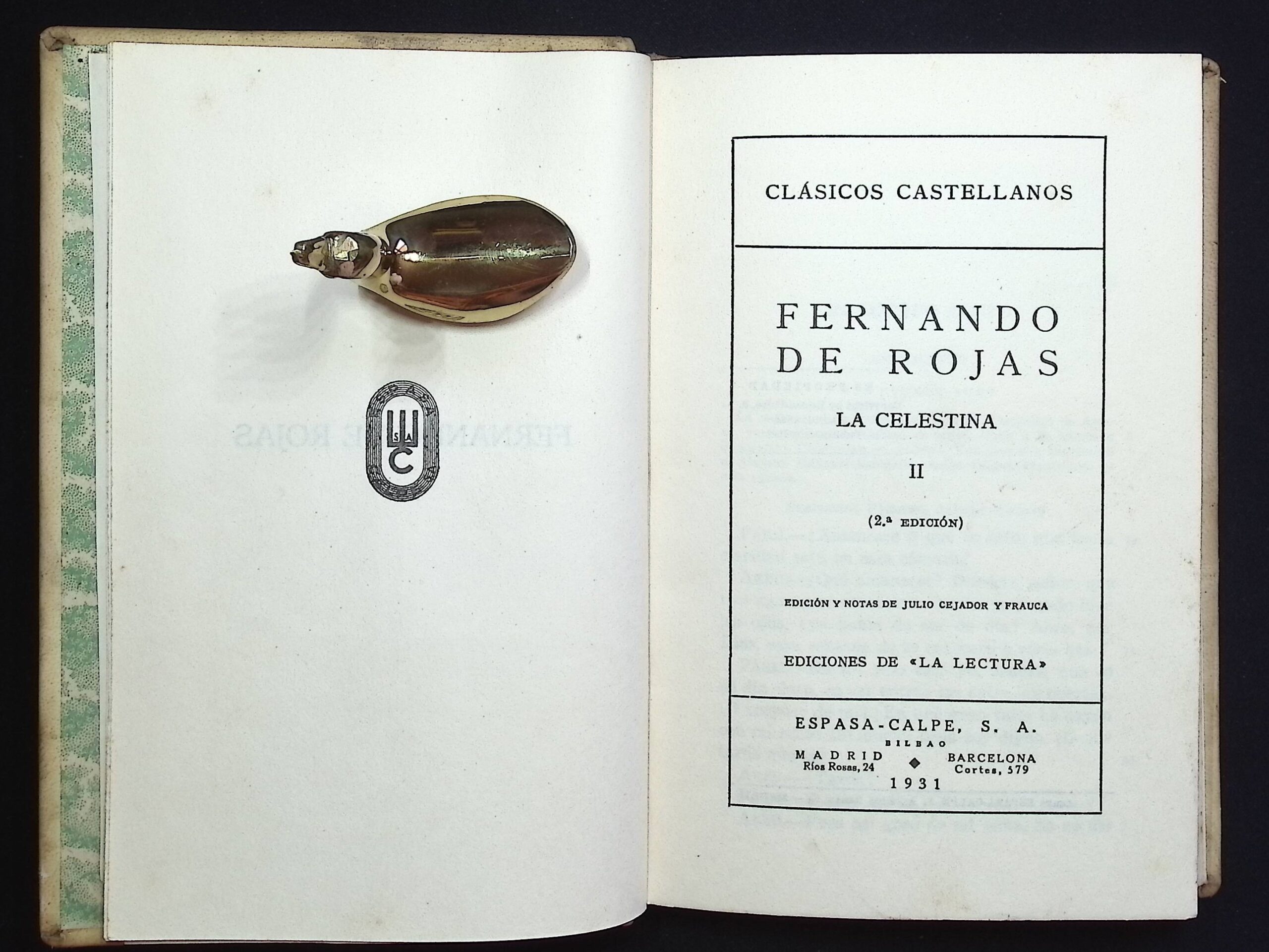 FERNANDO DE ROJAS - LA CELESTINA - - Libro Antiguo Clásico