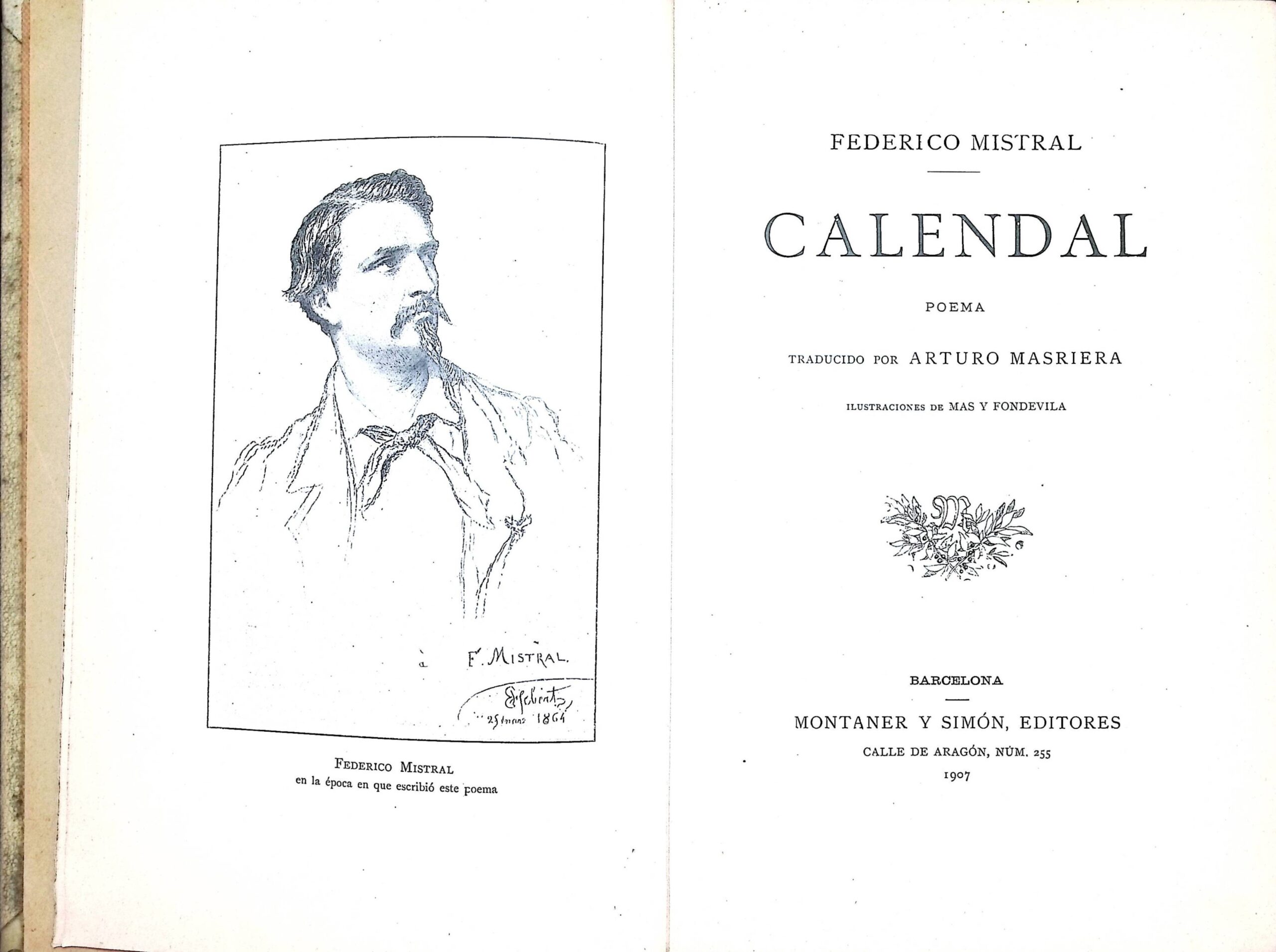 CANDEAL -POEMA - FEDERICO MISTRAL - Libro Antiguo Clásico